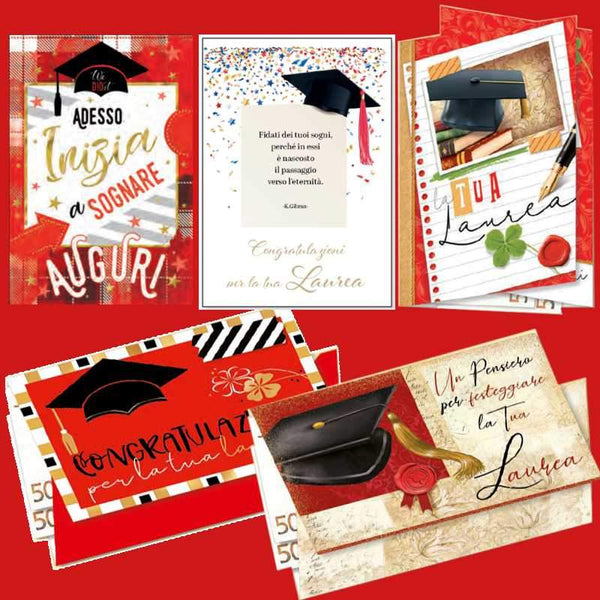 Assortimento Auguri Laurea Portasoldi.
